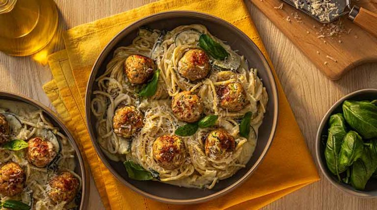 Zucchini Chicken Meatball Pasta - Better Than Bouillon